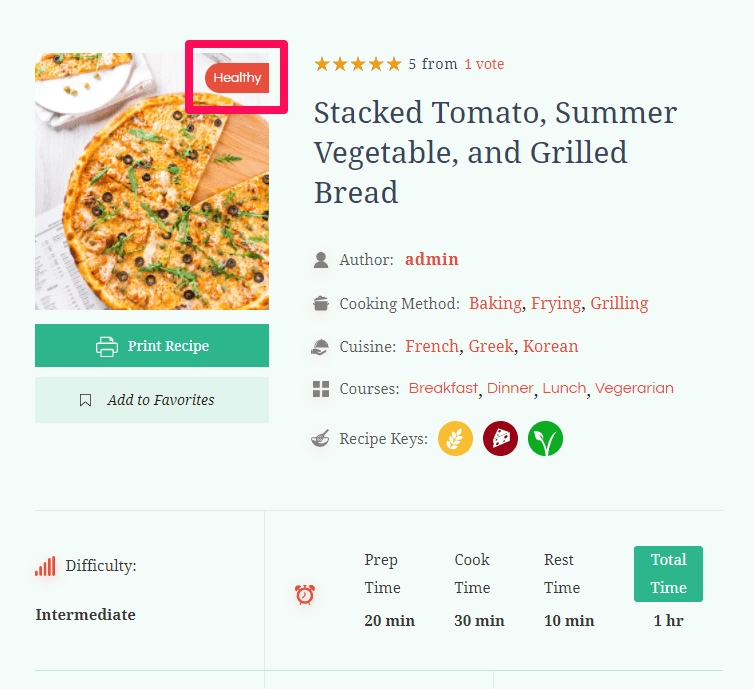 Recipe Badges - WP Delicious